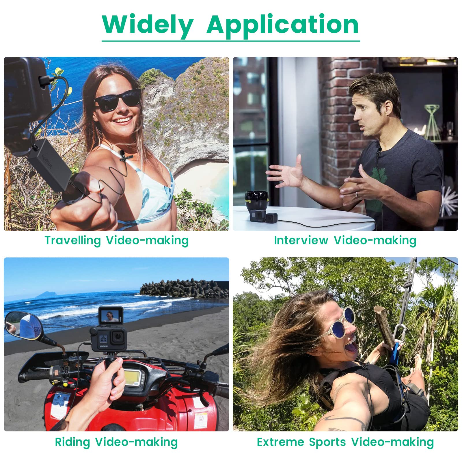 weishan Media Mod Mic for GoPro HERO11 10 9 Black Action Camera, Lavalier Lapel Videomic Clip-on Microphone Compatible with GoPro Pro 3.5mm Mic Adapter for Vlogging, 5ft