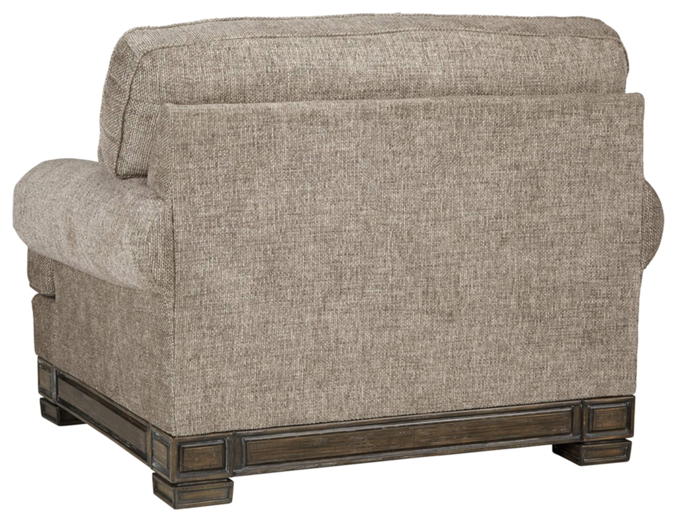 Signature Design by Ashley Einsgrove New Traditional Classic Chair and a Half with Nailhead Trim, Brown