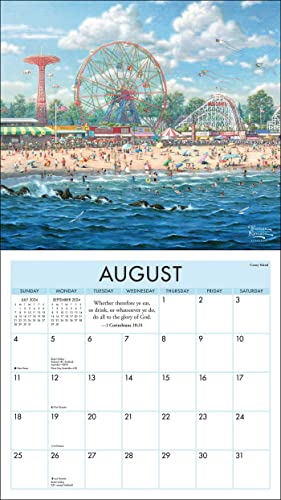 Thomas Kinkade Studios 2024 Deluxe Wall Calendar with Scripture