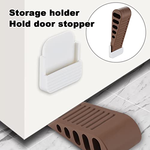 XQDWX Rubber Door Stopper, Anti-silp Soft TPR Sturdy Stackable Door Stop Wadge for Bottom of Heavy Duty Door on Multi Floor Carpet Concrete Tile Wood, 3 Pack Brown, 205DS-BR-3