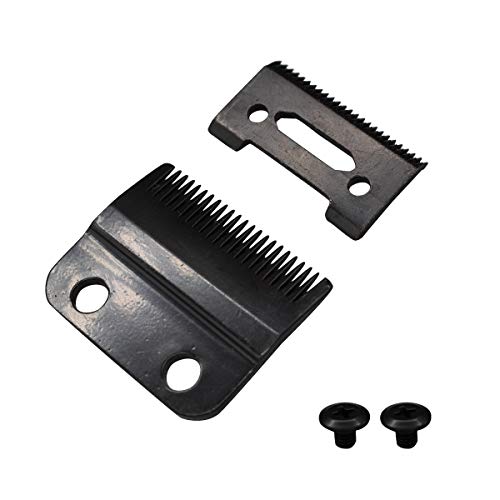 ZEROKIWI Professional 2 Hole Replacment Blades Set #2161-400-8148, Including 1 Carbon Steel Fix Blade, 1 Ceramic Moving Cutting Blade and 2 Screws, Compatible with Magic Clip 5 Star Series(Black)