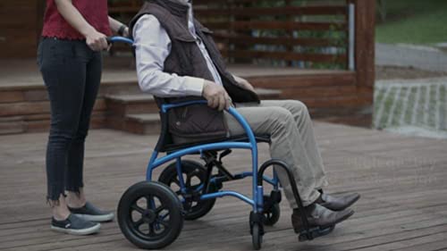 Strongback Mobility Excursion 12S+AB Lightweight Folding Wheelchair for Adults and Seniors - Transport Chair with Built-in Adjustable Lumbar Support; 18" Seat (12" Rear Wheels)