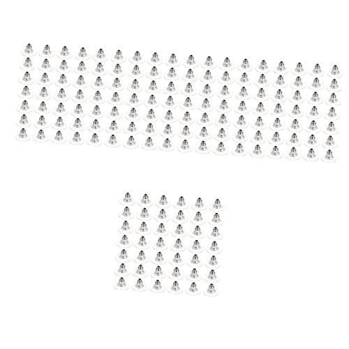 VILLCASE 400 Pcs Stud Plugs Rubber Earring Stoppers Earring Backs for Droopy Ears Disc Earring Backs Iron Earring Backs Stud Earring Back Earring Backs Rubber Backrest Plastic