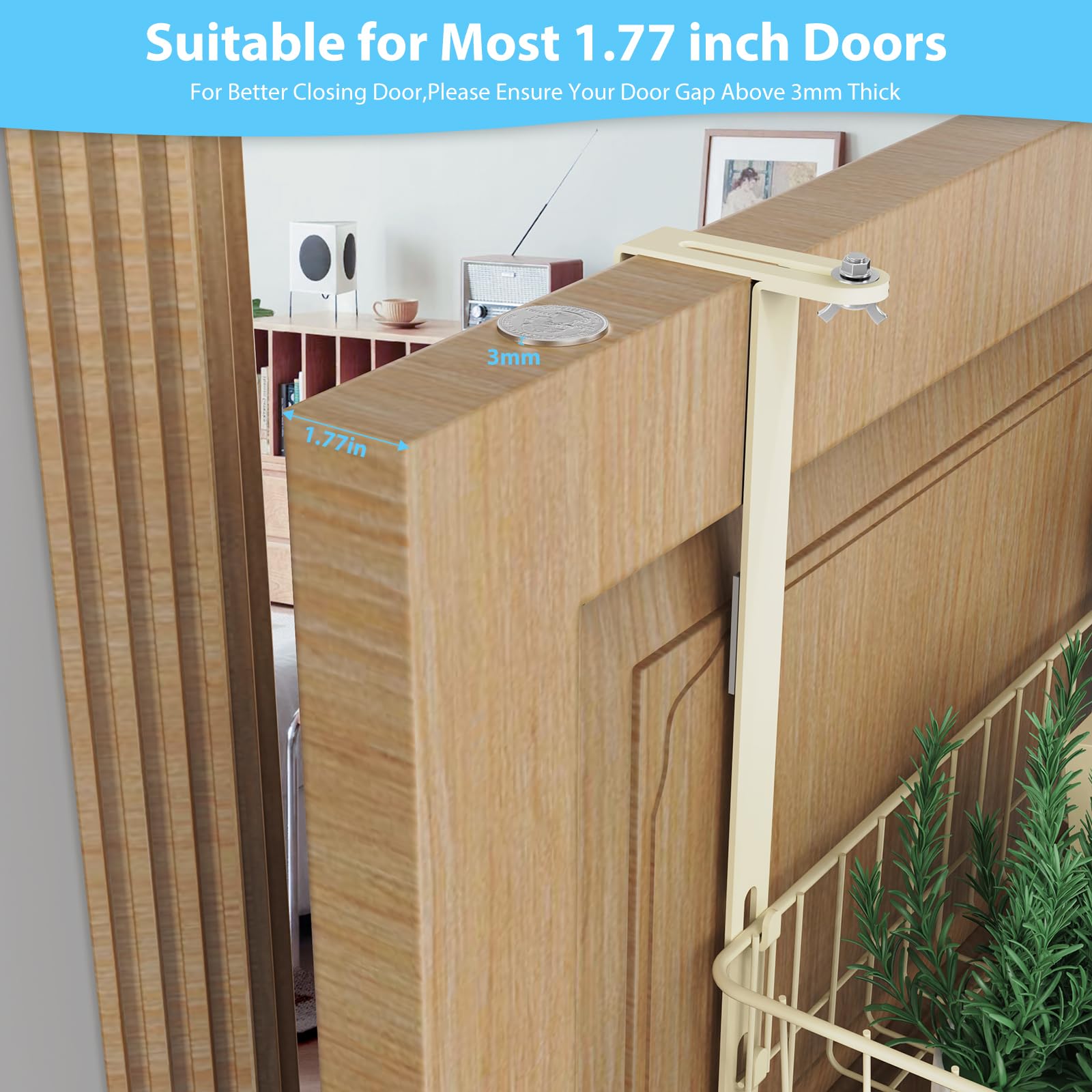 Temste Over the Door Hooks Organizer,Multifunctional Door Hanger Towel Rack with 2 Mesh Baskets,Back of Door Storage Shelves for Bathroom,Bedroom,Kitchen & Pantry (White,with hooks)