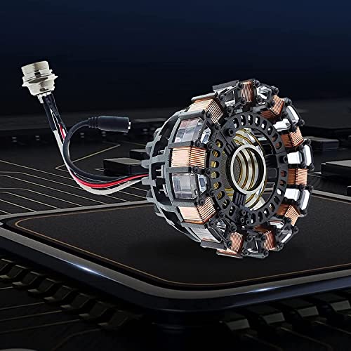 WGJKBVH 1:1 Reactor LED Light, MK1 Model LED Light, Tony Stark Has a Heart, Arc Reactor Lamp USB Vibration Sensing Control Interface，with Display Case (mk1)