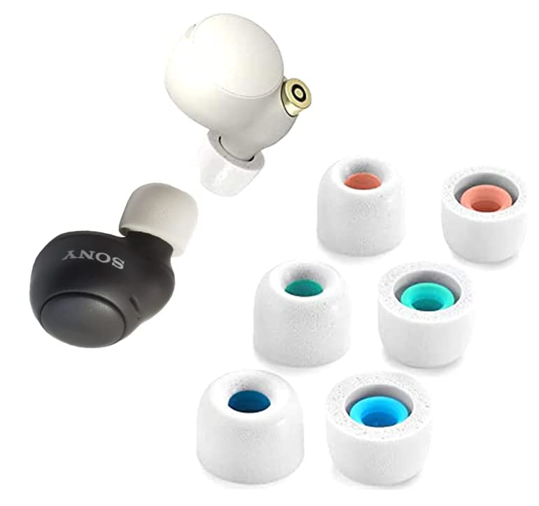 Zotech 6 Pieces Replacement Memory Foam Ear Tips for Sony WF-1000XM4 / WF-1000XM3 (S/M/L, Grey)