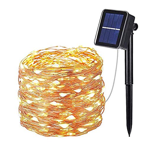 TYXWZL Solar String Garden Lights10m Solar Copper Wire Fairy String Lights for Patio Garden Home Wedding Party Waterproof Color Light [Energy Class A+++]
