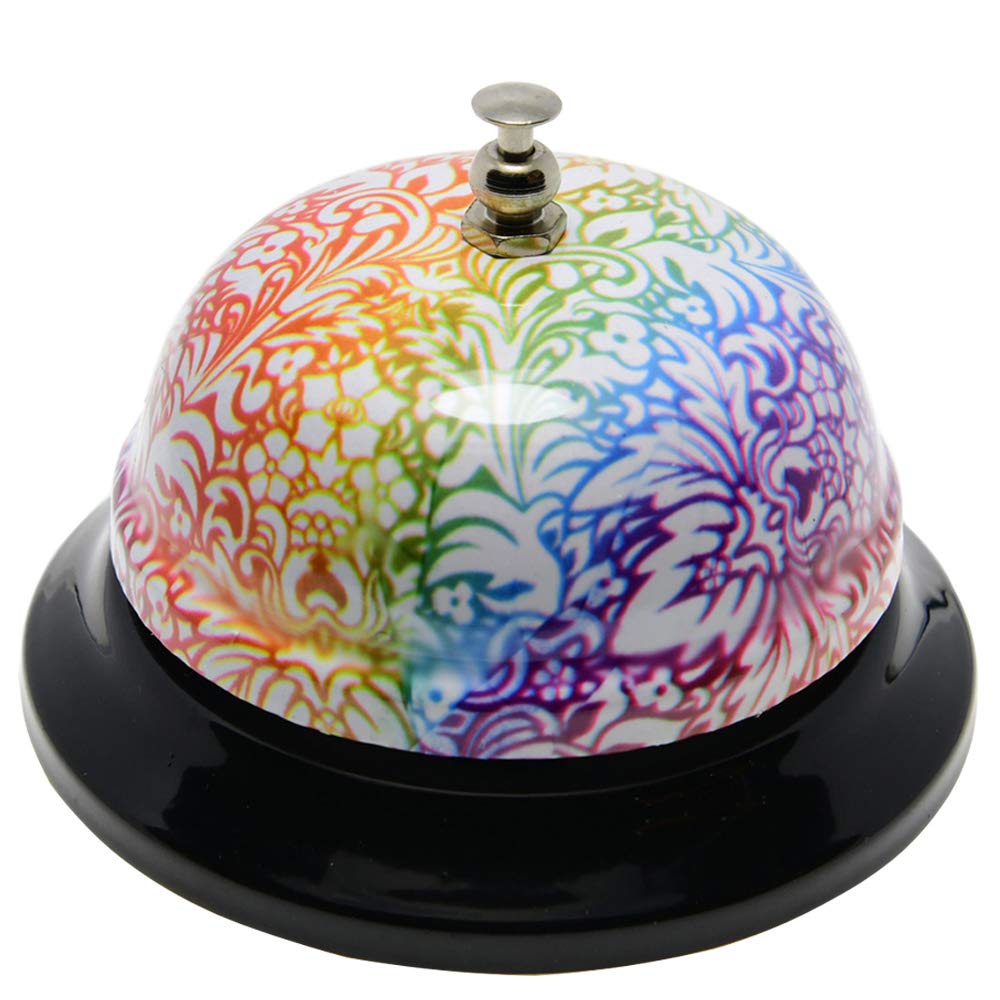 WEKOIL Call Bell Floral Desk Service Bell Customer Ding Bell for Restaurant Hotel Room Kitchen Party Office Elderly Teachers Student Large Flower Bell,3.35 inch