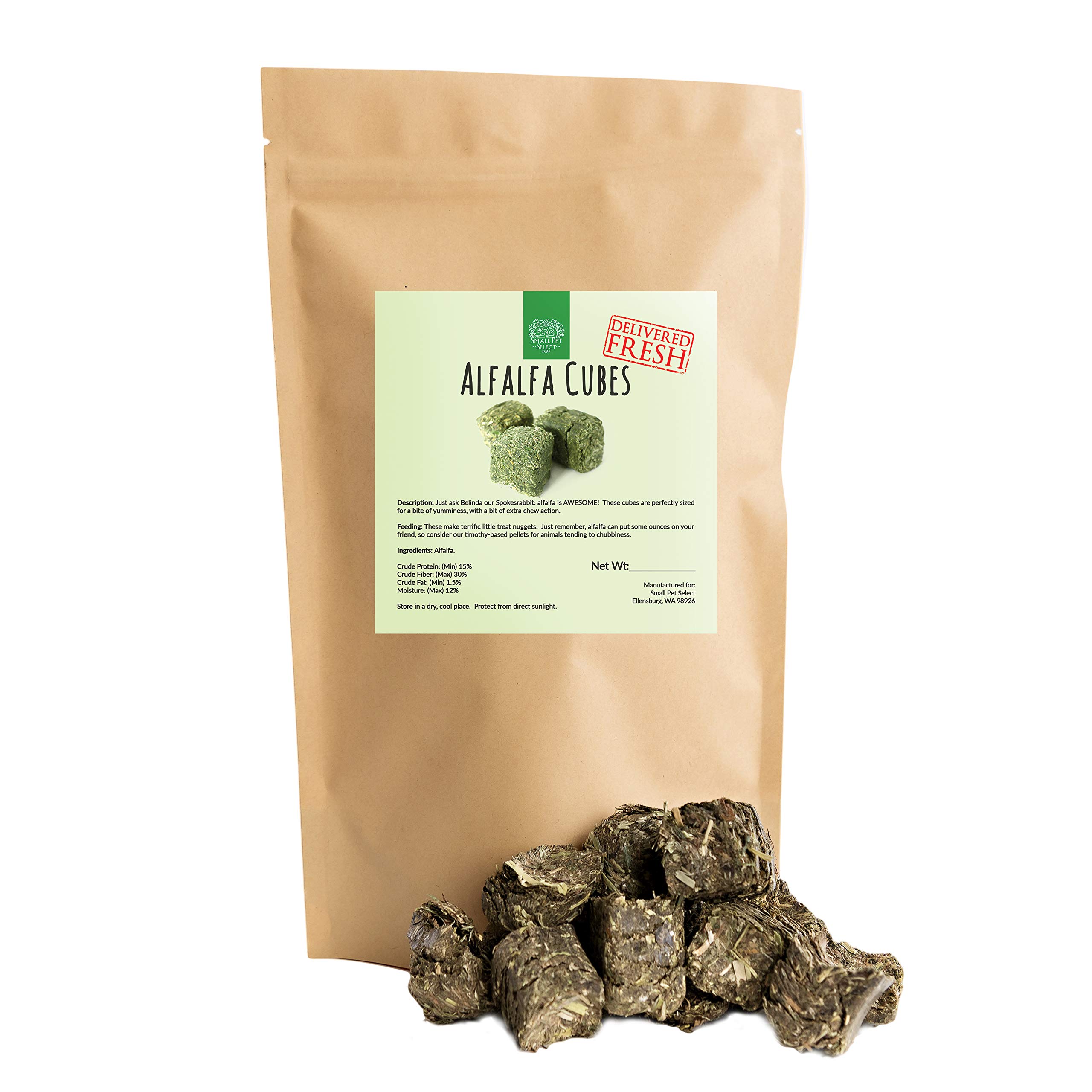 Small Pet Select - Hay Cubes - Timothy/Alfalfa Mix - Delivered Fresh, (1 lb), Green, 1.00 Pound (Pack of 1)