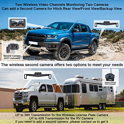 Wireless Backup Camera for Truck,LeeKooLuu F03 Bluetooth Backup Camera Digital Signals Rear View Camera System for Cars Campers Super Night Vision IP69 Waterproof DIY Guidelines