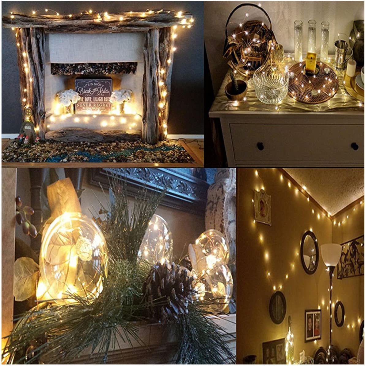 ZSJWL 12 Pack Fairy Lights Battery Operated,7Ft 20 Led Mini Battery String Lights, Waterproof Copper Wire Lights for Wedding Party Bedroom Christmas Decoration, Warm White