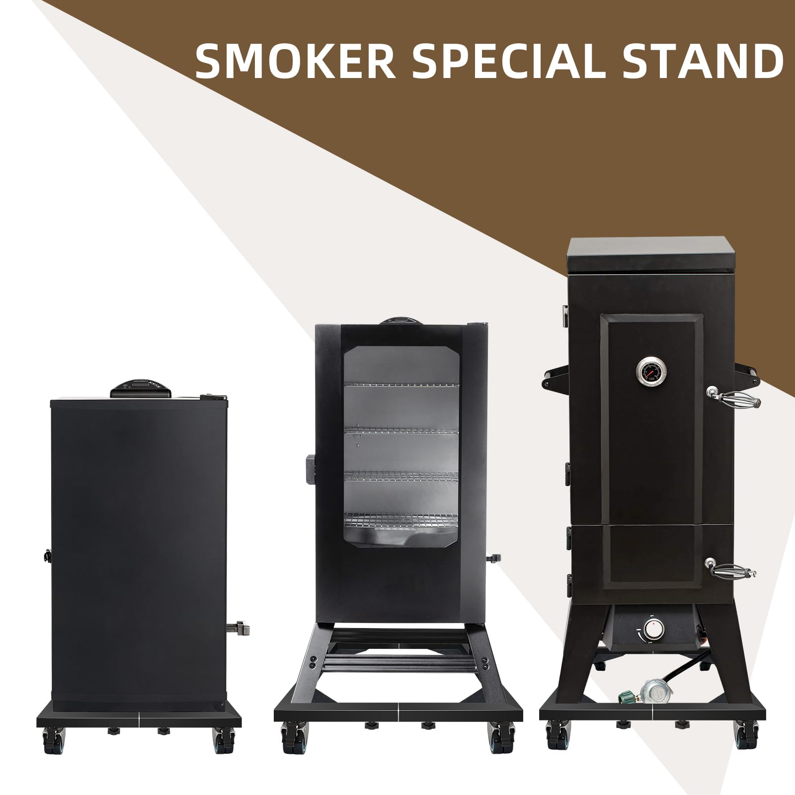 Zsytbyyds Heavy Duty All Steel Smoker Stand,Electric Smoker&Vertical Electric Smoker&Digital Electric Smoker Universal Mobile Stand Base