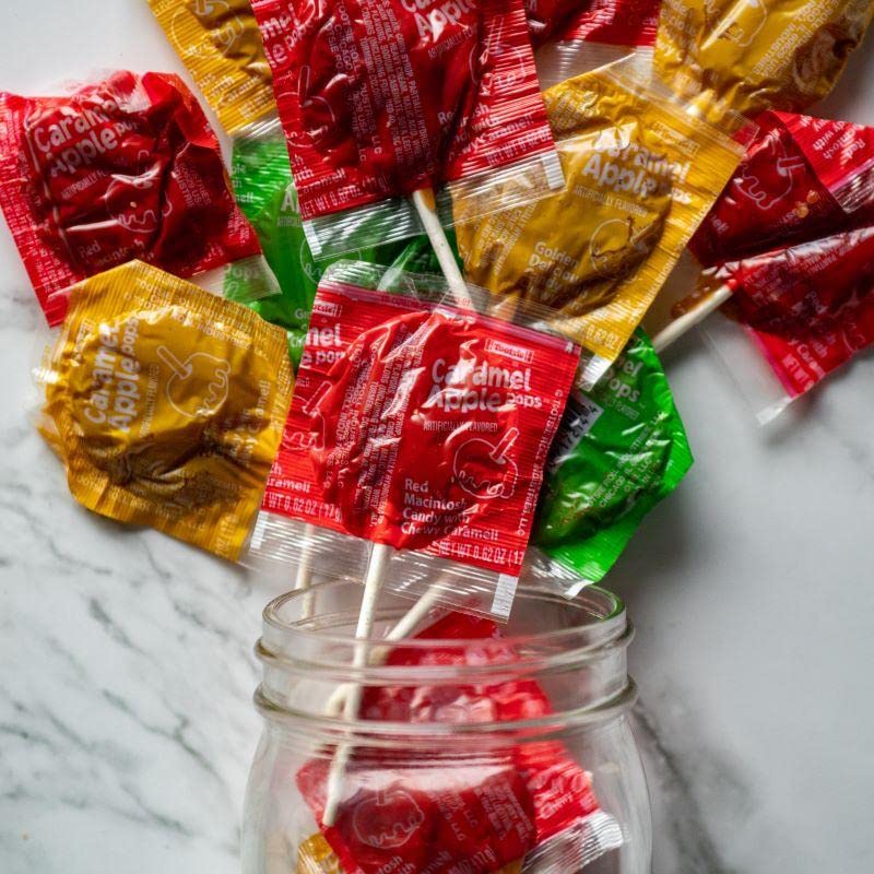 Tootsie Caramel Apple Pops Assorted Apple Orchard 12.7 oz. Lollipops Bags Pack of 3 Limited Edition Fall Favorite