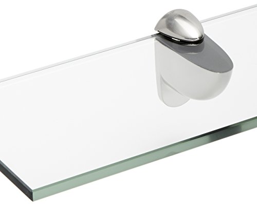 Spancraft Glass Heron Glass Shelf, Brushed Steel, 12 x 24