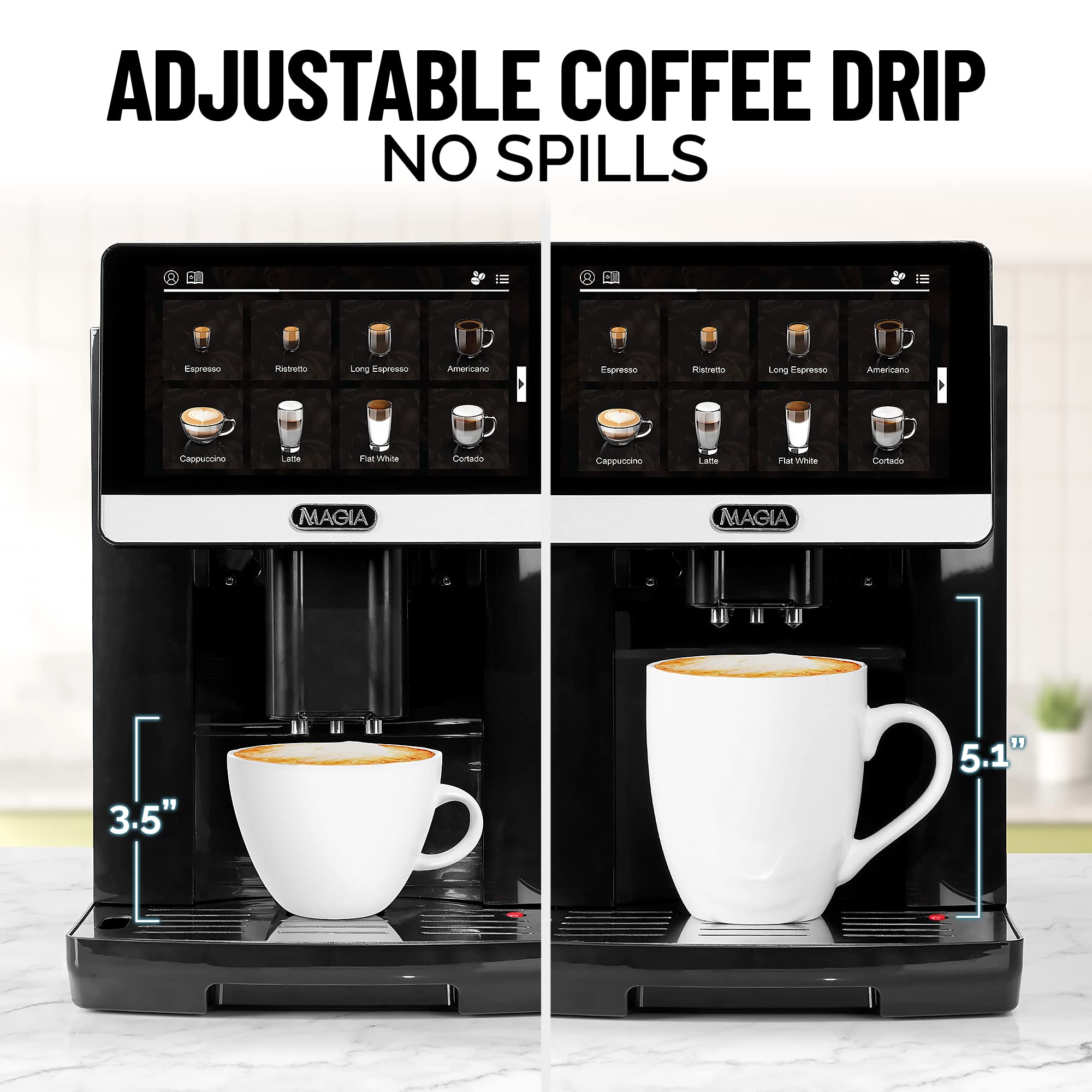 Zulay Magia Super Automatic Coffee Espresso Machine with Grinder, Easy To Use 7β Touch Screen and 1 Gallon Cold Brew Coffee Maker with EXTRA-THICK Glass Carafe & Stainless Steel Mesh Filter