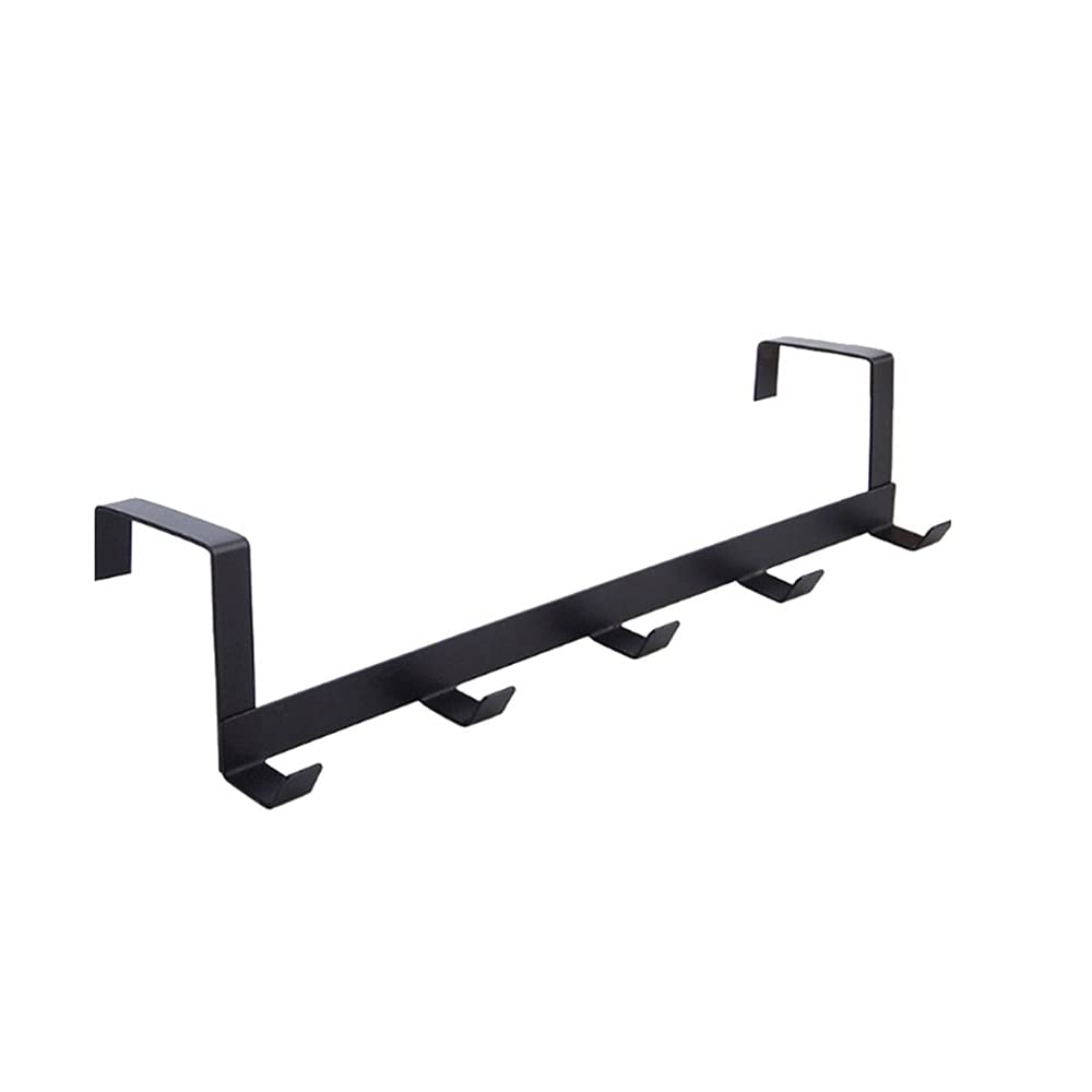 ZILZAL Metal Hooks for Hanging 2 Pcs Over The Door 5 Hooks Home Bathroom Organizer Rack Clothes Coat Hat Towel Hanger Shelf