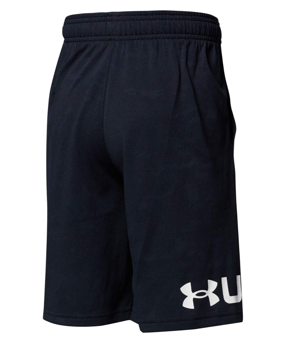 Under Armour Boys' Renegade 3.0 Jacquard Shorts , Black (001)/White , Youth Large