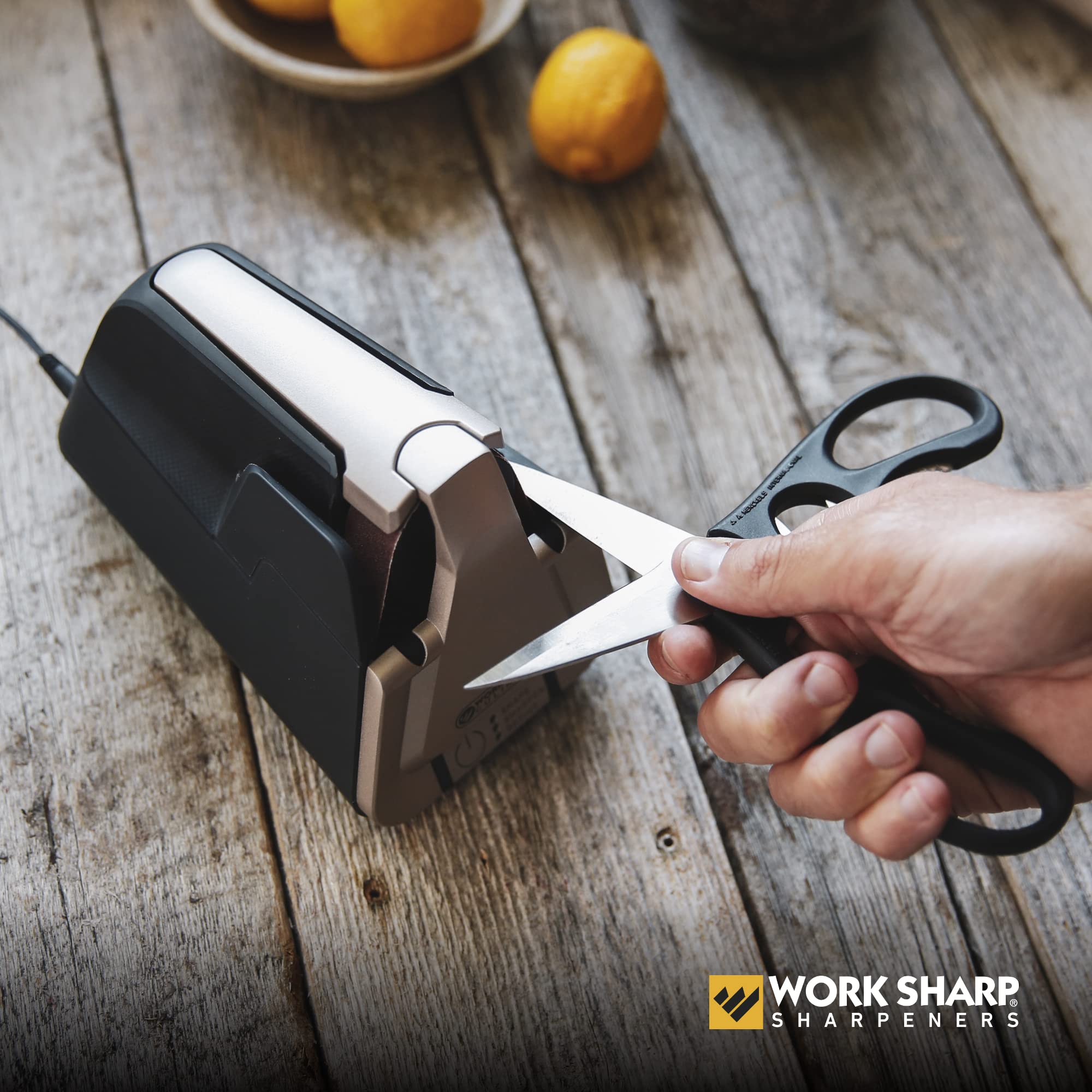 Work Sharp Culinary Kitchen Knife Sharpener with Ceramic Honing Rod, Gray, 7.2 x 4.5 x 5.2 inches