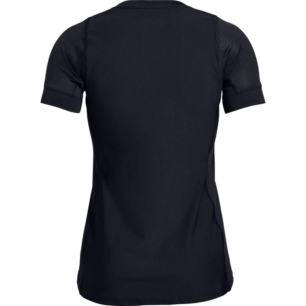 Under Armour Girls' Volleyball Powerhouse Short-Sleeve Jersey , Black (001)/White , Youth Medium