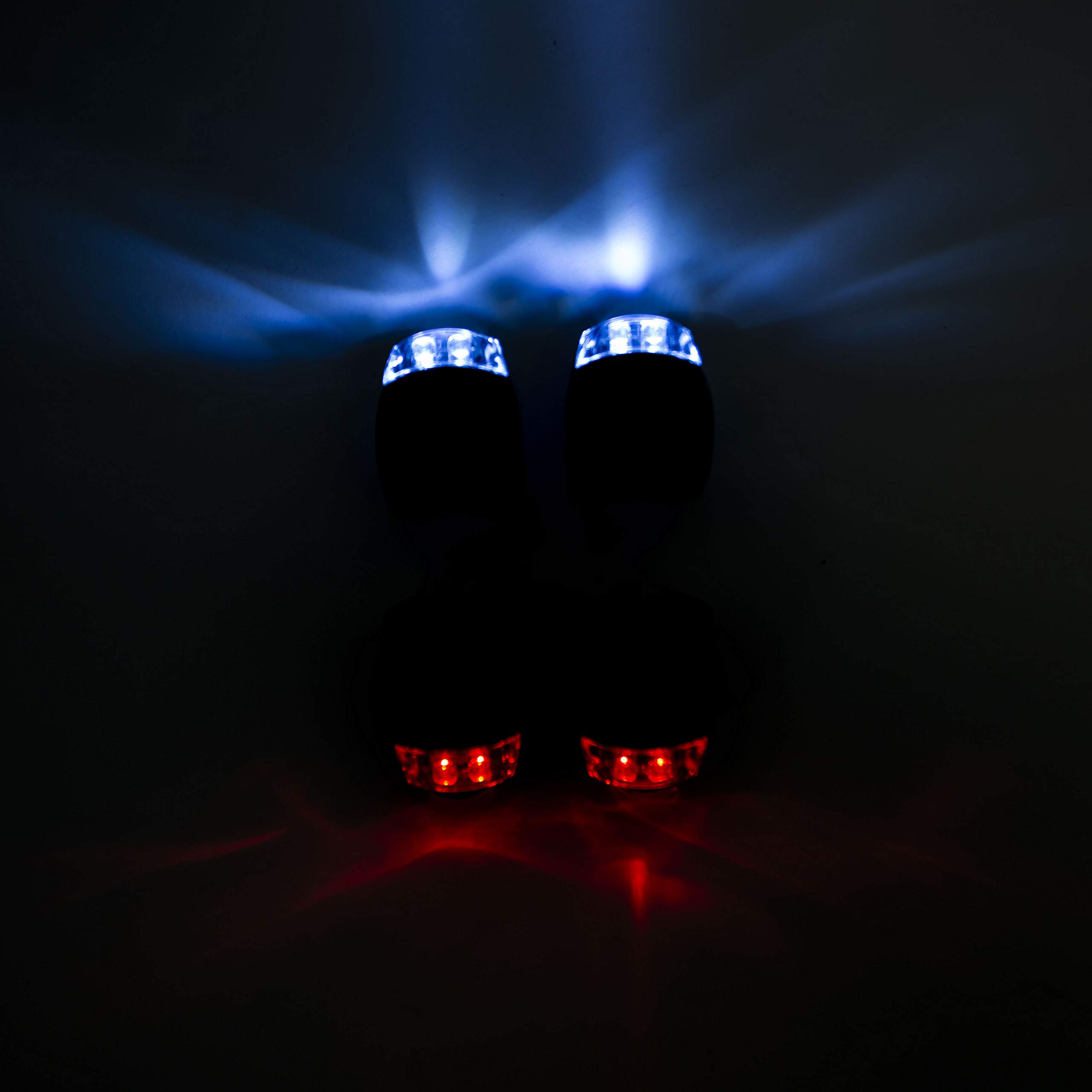 VeloChampion Bike Lights Front and Back Set of Red & White Bright Bicycle Lights Front Rear with Waterproof Silicone Housing (4 Bike Lights)