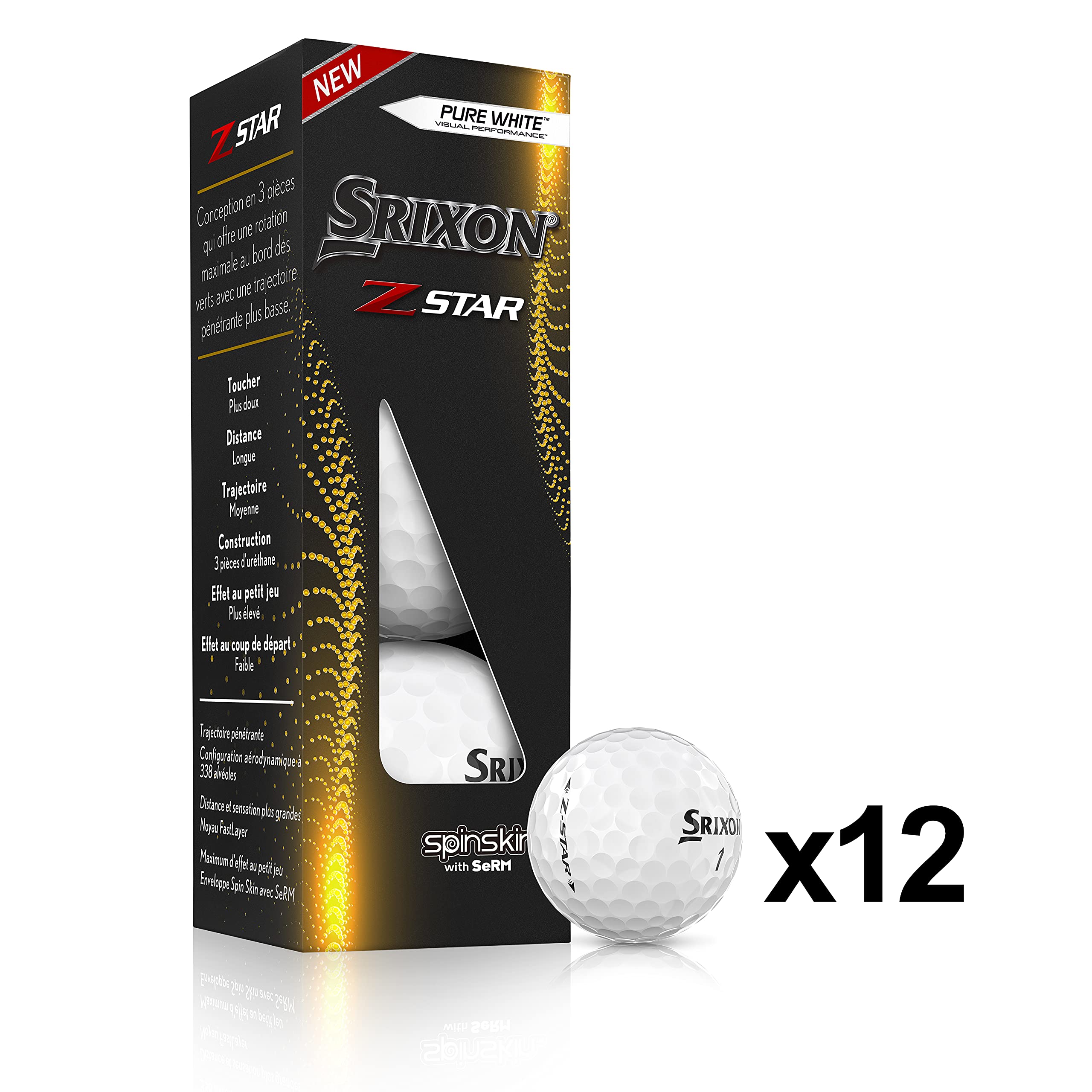 Srixon Golf Ball:Z-Star 7 (12), White, one Size
