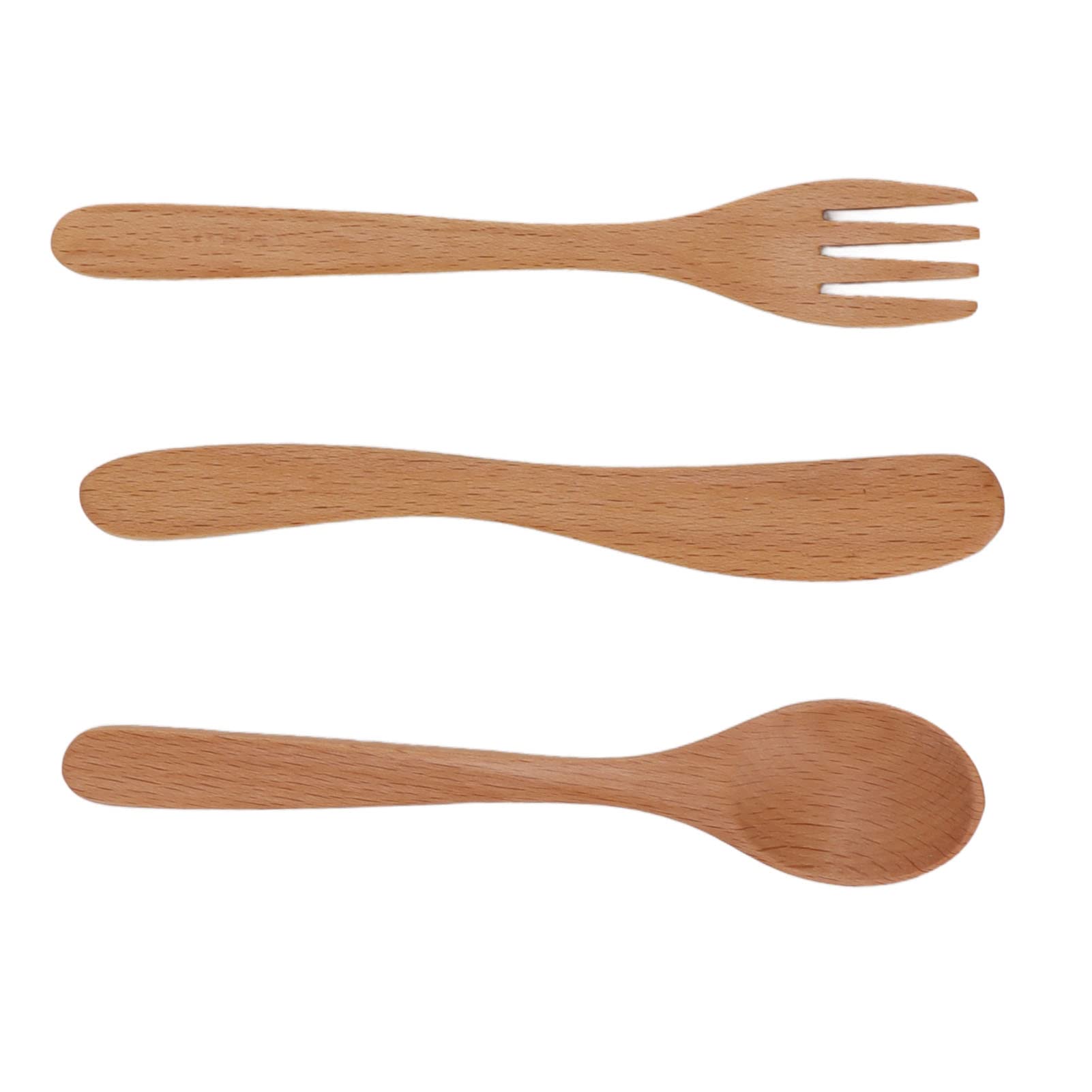 Wooden Flatware Set Utensil Cutlery Fork Spoon Kitchen Cutlery Set Beech Japan Knife Fork Spoon Beech Wooden Cooking Utensil for Forking Table Spoon Flatware Sets