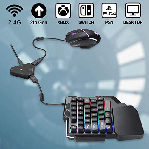 ZJFKSDYX C91 Pro Backlit Gaming Keyboard and Mouse with Video Game for PS4, Xbox One, Switch, PS3, PC (Renewed)
