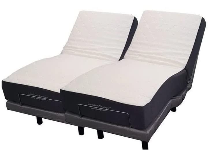 Split Queen Massaging Set with 12" Hybrid mattresses Controllable via The Bluetooth App Wireless Remote Control