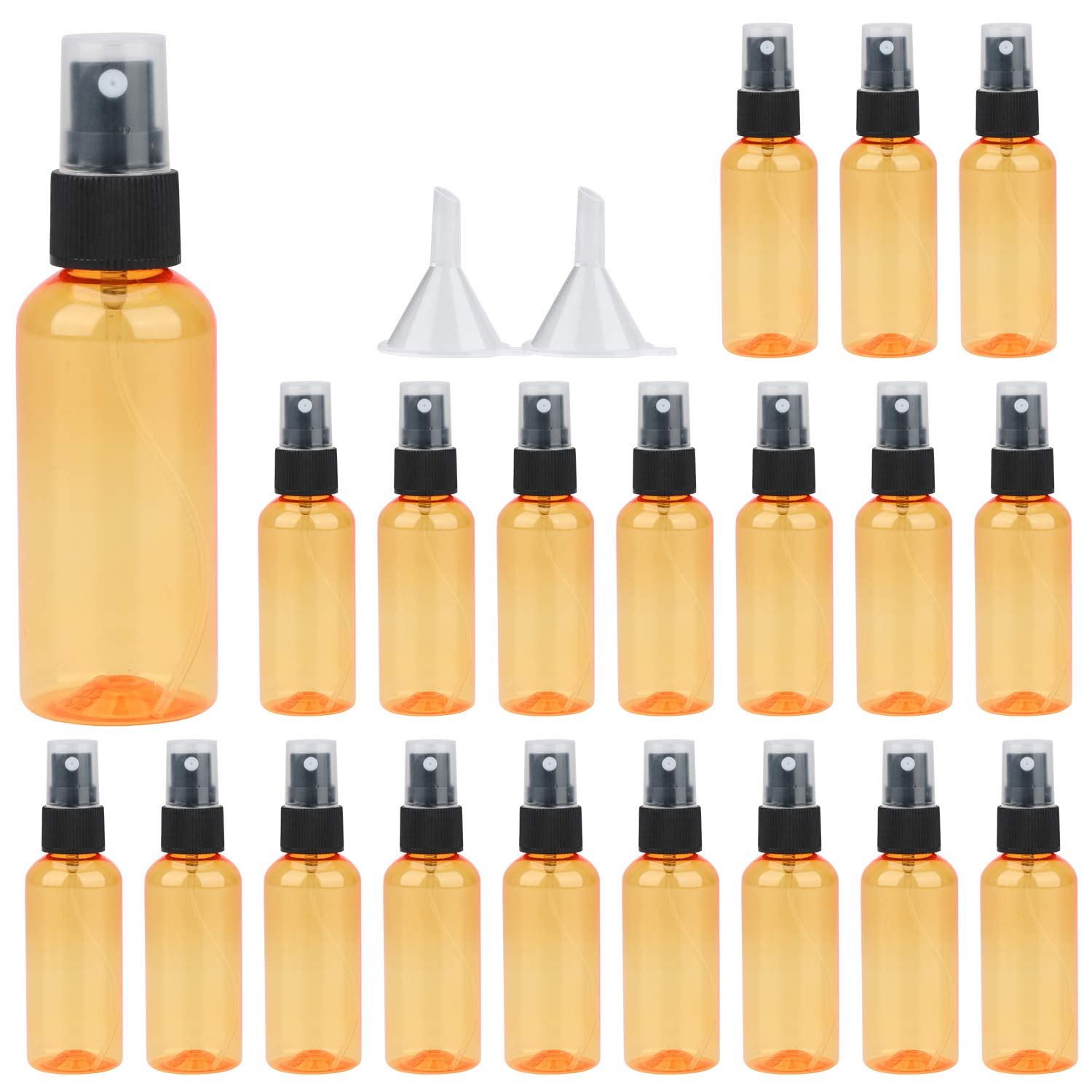 Woaiwo-q Spray Bottle,Fine Mist 80ml/2.7oz Spray Bottles,Small Reusable Empty Plastic Bottles with Atomizer Pumps (20 pack,Orange)