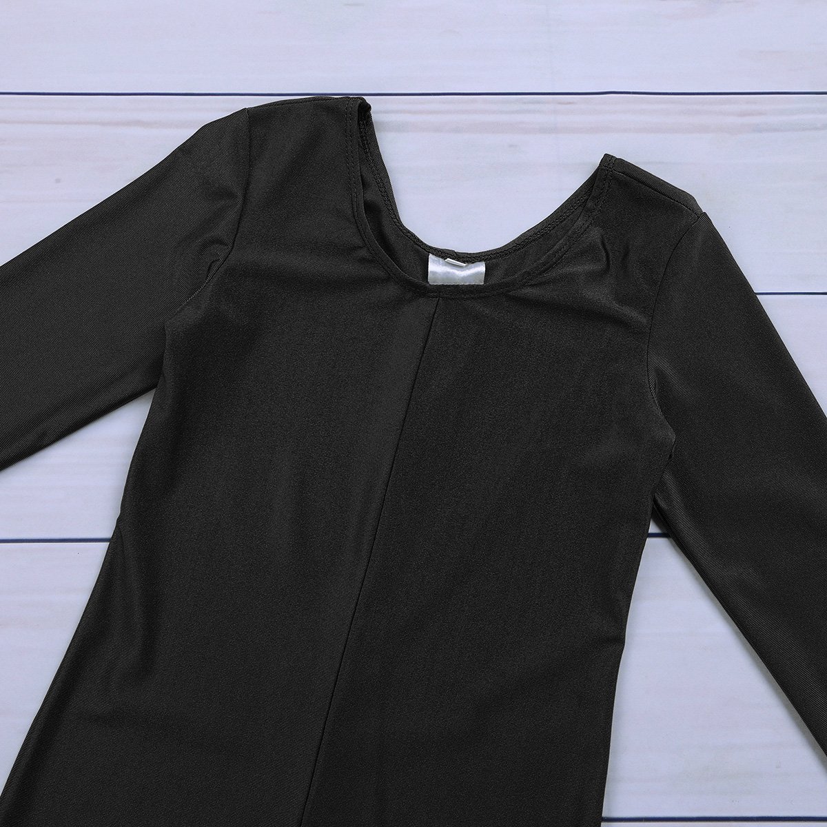 winying Girls Boys Spandex Crew Neck Full Body Unitard Gymnastics Leotard Catsuit Black 5-6