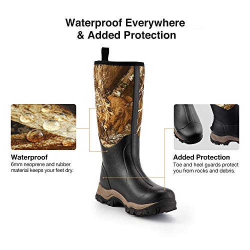 TIDEWE Hunting Boot for Men, Insulated Waterproof Durable 16" Men's Hunting Boot, 6mm Neoprene and Rubber Outdoor Boot US Size 14
