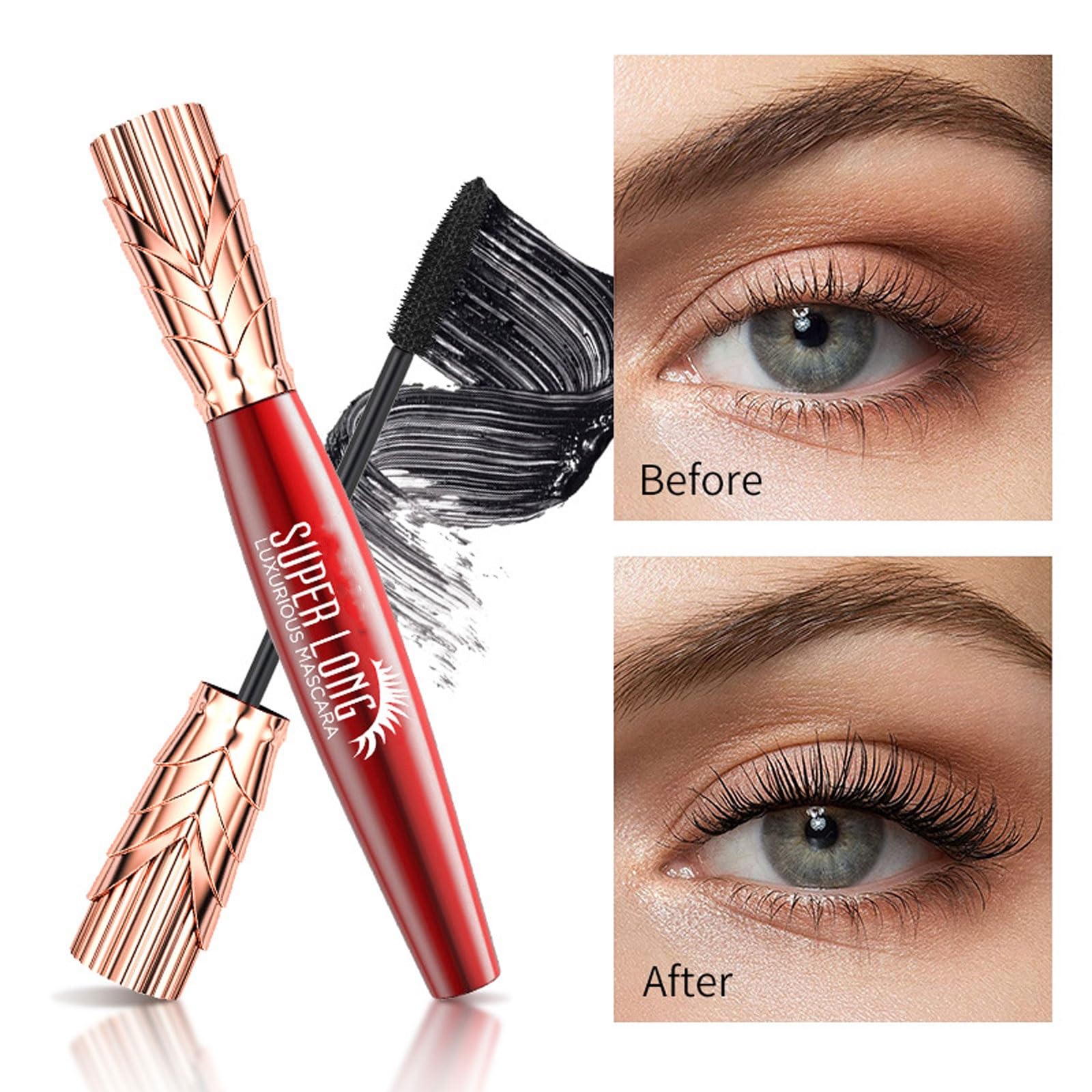 Yanquina Mascara, 4D Waterproof And Sweat Proof Mascara-Super Long Luxurious Mascara, 4D Long Curling Hold Makeup Mascara, 4D Stereo Lengthening Mascara, Instant Volumizing Mascara ( Color : 2pcs )