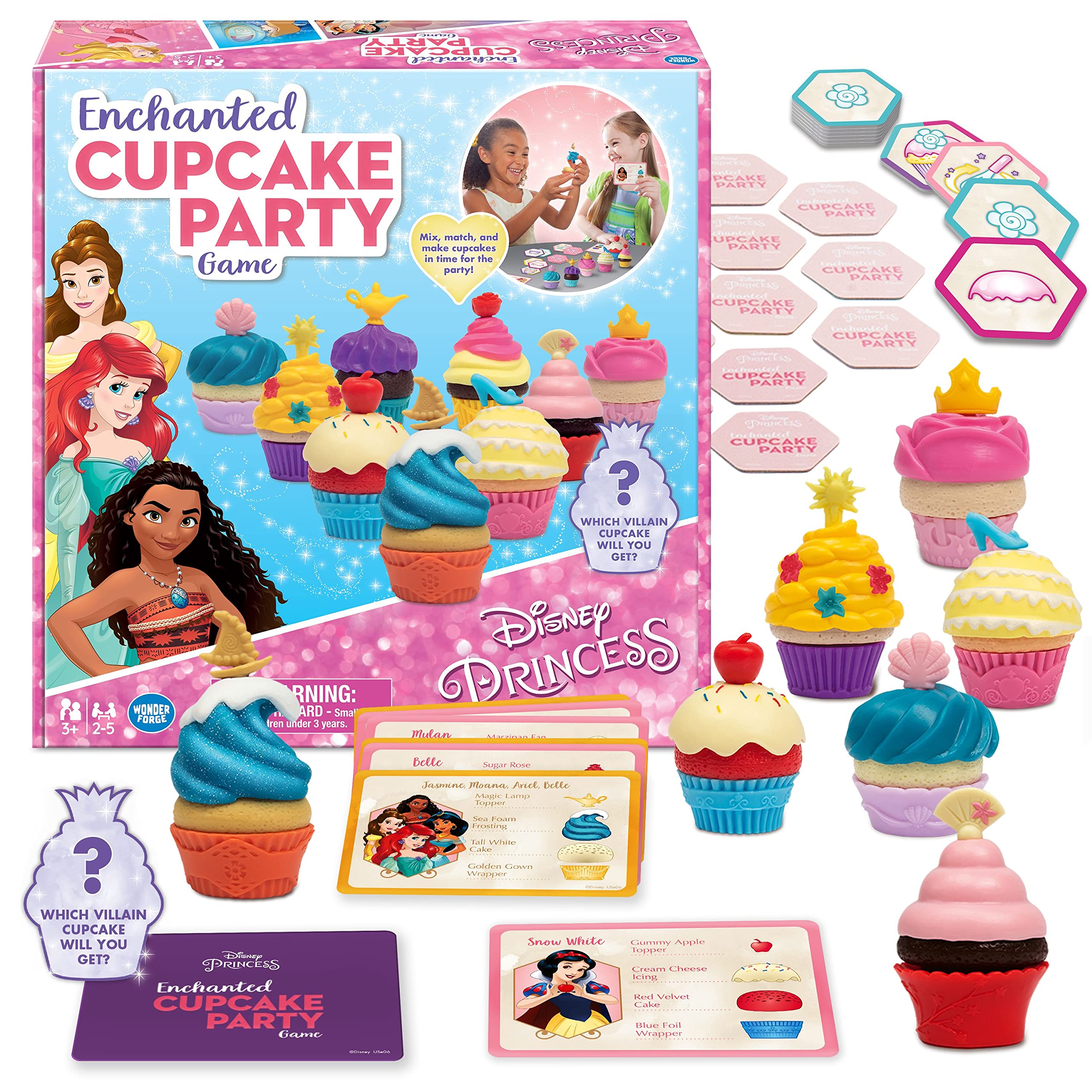 Wonder Forge Disney Princess Enchanted Cupcake Party Game - Exciting Matching Game | Fun for Kids & Adults | Ideal for Disney Princesses Enthusiasts | Two Game Modes | Gaming Experience