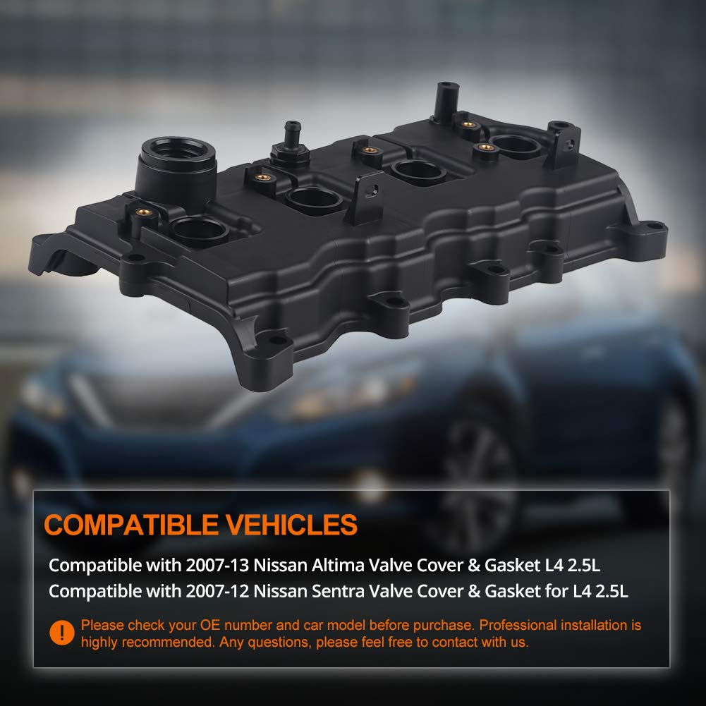 WATERWICH Valve Cover Compatible with Nissan Altima Sentra 2.5L 2007 2008 2009 2010-2013 with Gasket Replaces 13264JA00A 13270JA00A