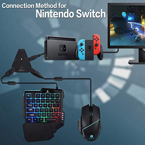 ZJFKSDYX C91 Pro Backlit Gaming Keyboard and Mouse with Video Game for PS4, Xbox One, Switch, PS3, PC (Renewed)