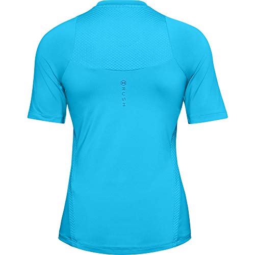 Under Armour Rush Short Sleeve Workout T-shirt, Equator Blue (417)/Iridescent, Medium