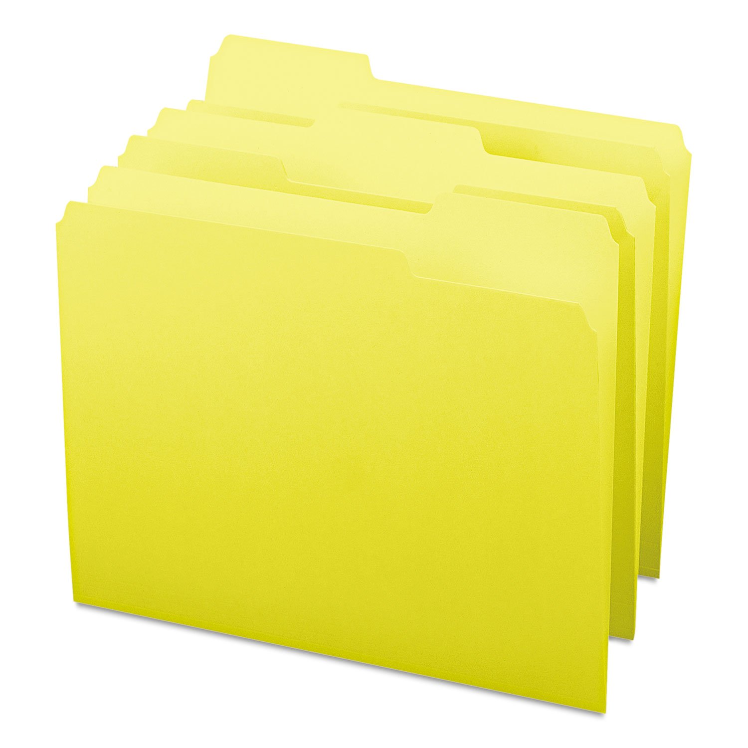 Smead 12943 File Folders 1/3 Cut Top Tab Letter Yellow 100/Box