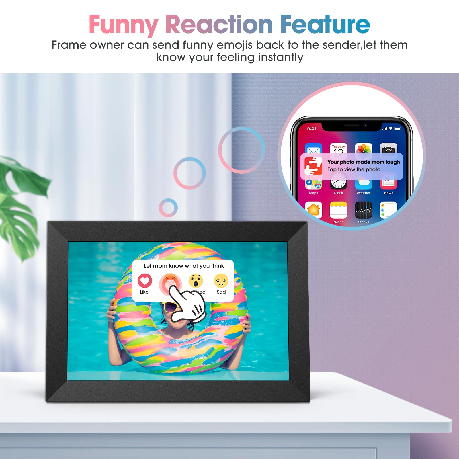 WiFi 10.1'' Digital Picture Frame with 1280x800 Resolution, Touchscreen Digital Photo Frame Share Photos and Videos Remotely via APP - Gift Guide for Christmas