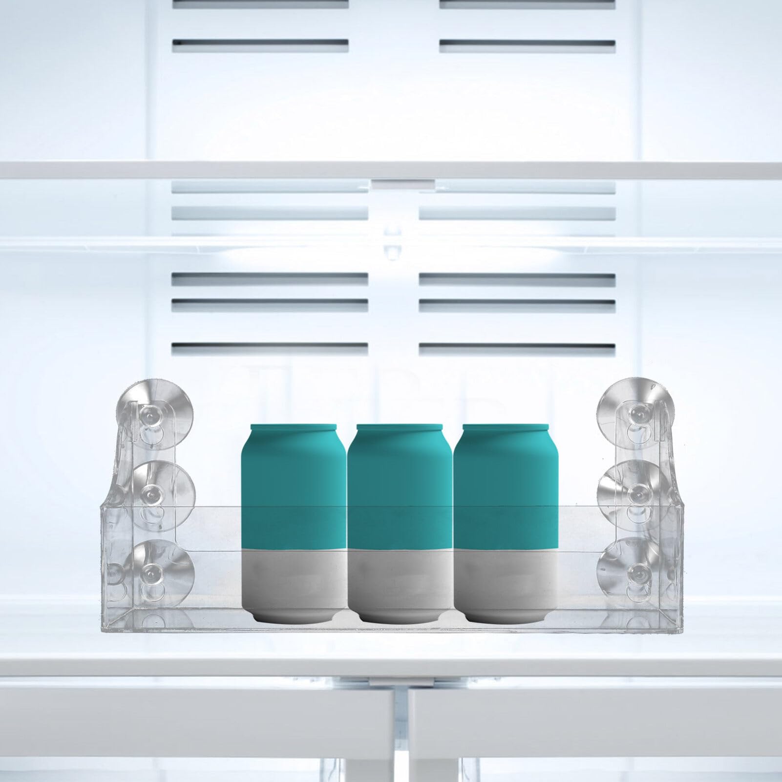 Yardwe Fridge Organizer 1pc Acrylic Display Risers Acrylic Storage Box Beverage Shelf Frige Rack Refrigerator Rack Suction Cup Display Stand Bracket Storage Rack Suction Rack
