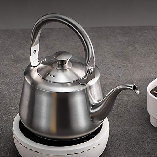 Silver Stainless Steel Kettle Large Capacity Kettle-included Teapot With Ergonomic Handle O-shaped Spout (1.5L, 50.7OZ) Multifunctional water kettle