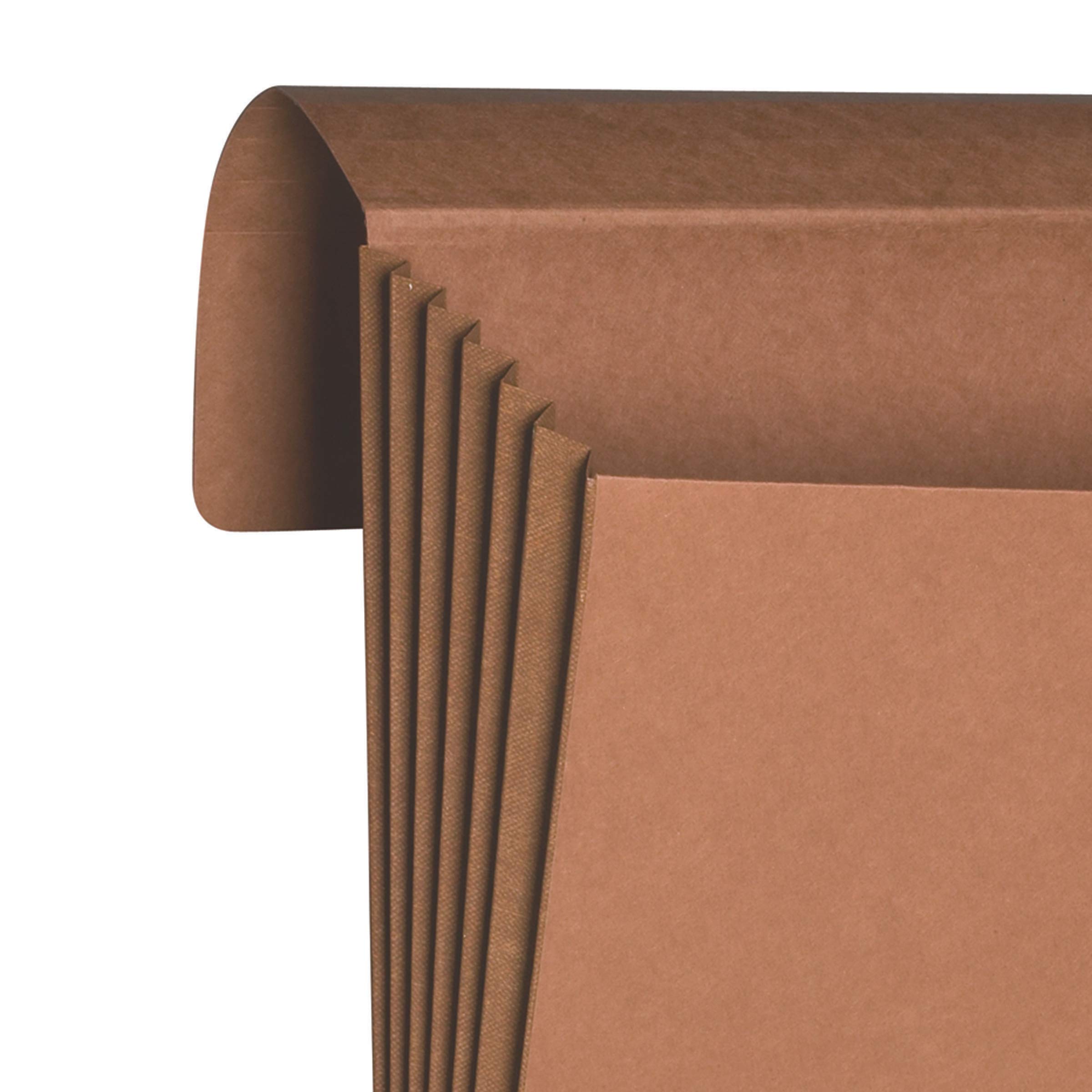 Smead Expanding Wallet with Flap and Cord Closure, 5-1/4" Expansion, Extra Wide Legal Size, Redrope, 10 per Box (71189)