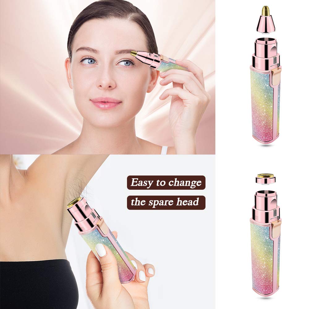 Women's Hair Removal Eyebrow Trimmer 2 in 1 Eyebrow Lips Body Facial Hair Removal Colorful