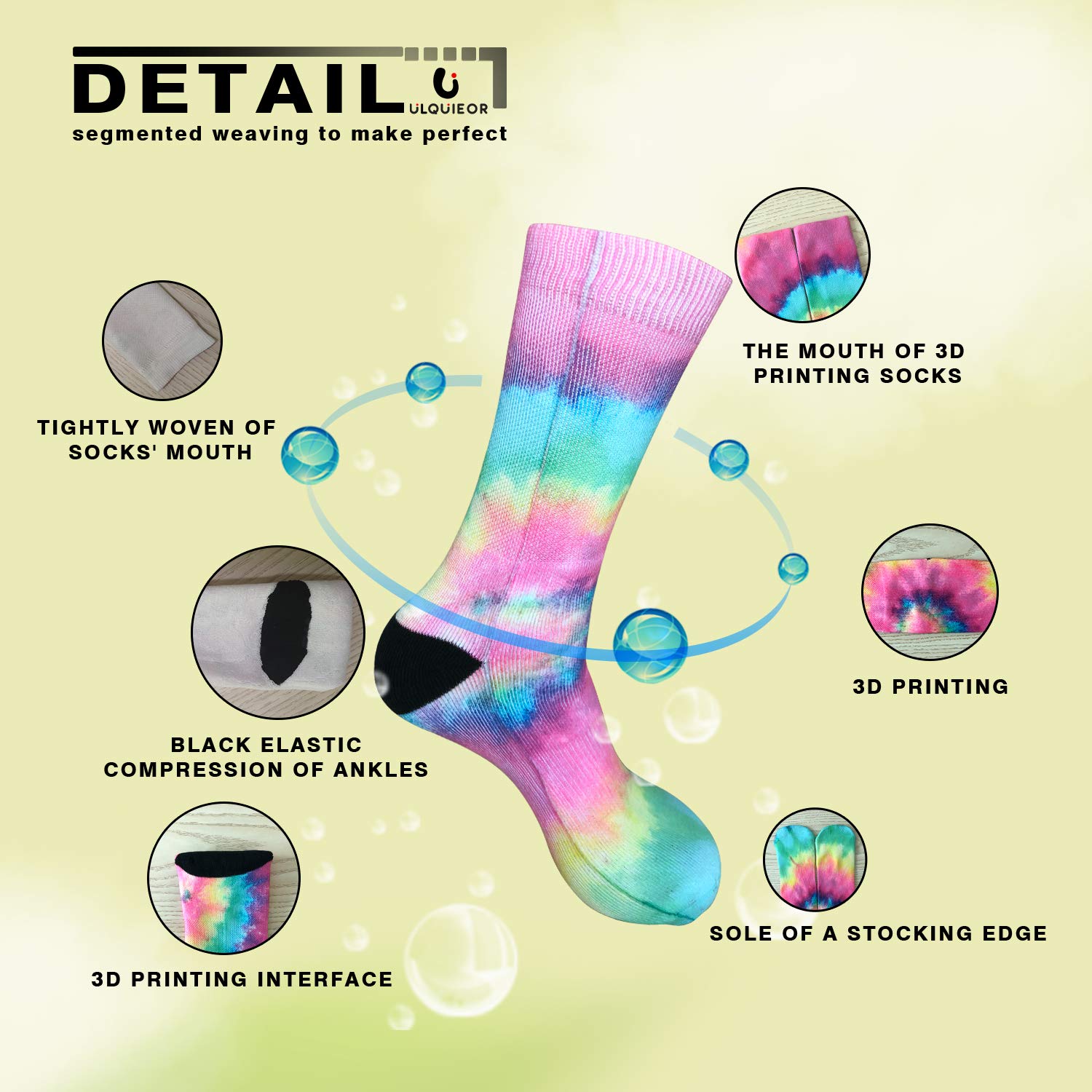 ULQUIEOR Women's Spiral Tie Dye Cotton Moisture Wicking Extra Heavy Cushion Novelty Sport/Hiking/Working Crew Socks