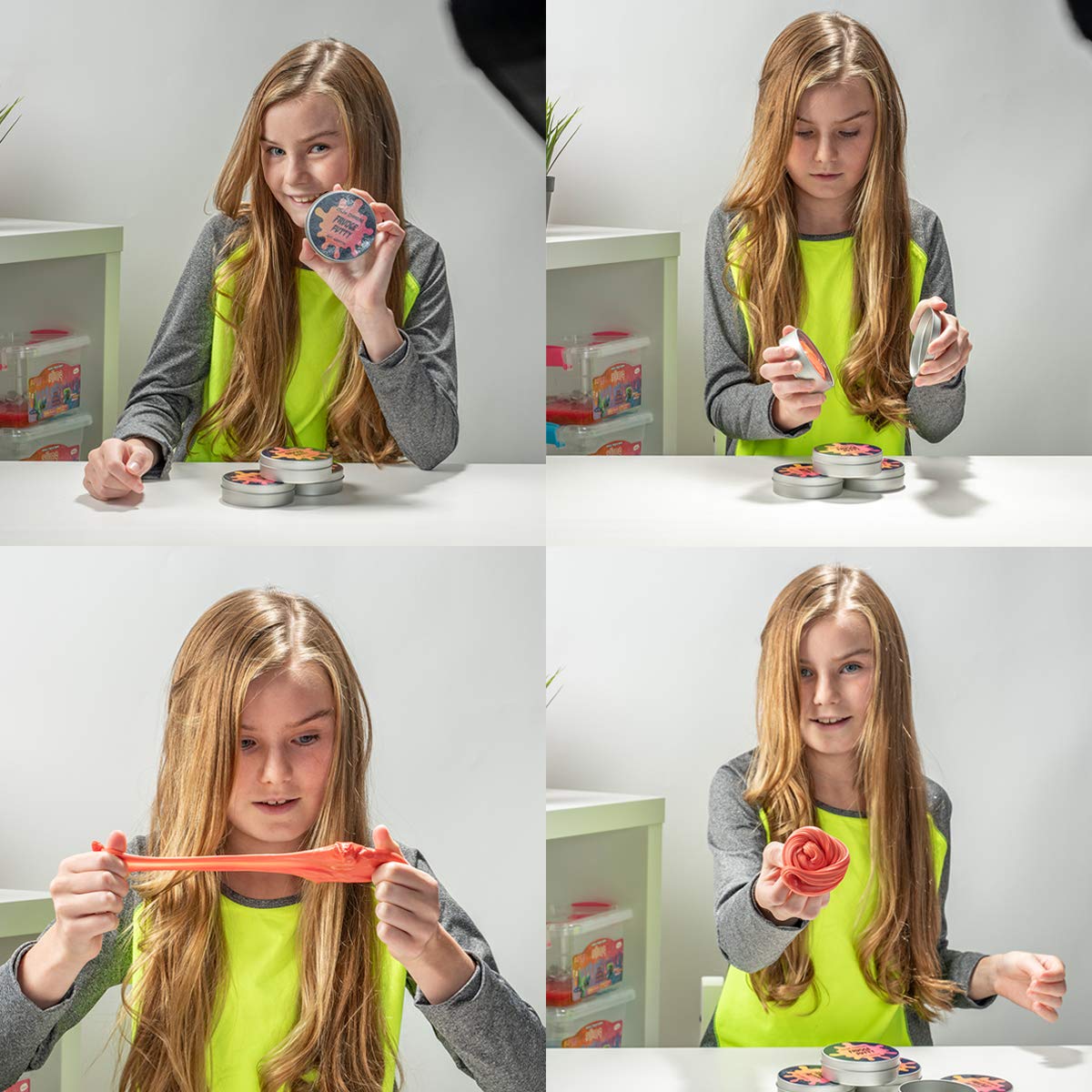 Squeeze Craft Color Changing Frudge Putty Heat Sensitive - 4 Pack Slime Putty - 2 Oz per Container - for Sensory and Tactile Stimulation, Event Prizes, Slime Parties, Educational Game, Fidget Toy