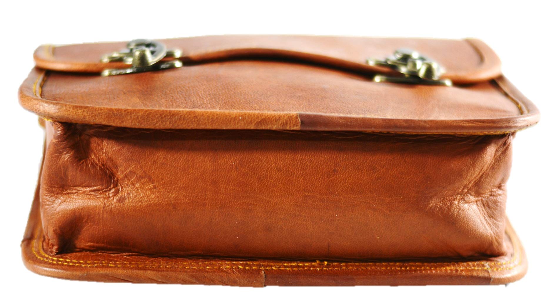 Women Vintage Style Genuine Brown Leather Cross body Shoulder Bag Handmade Purse (9 x 11, Brown)