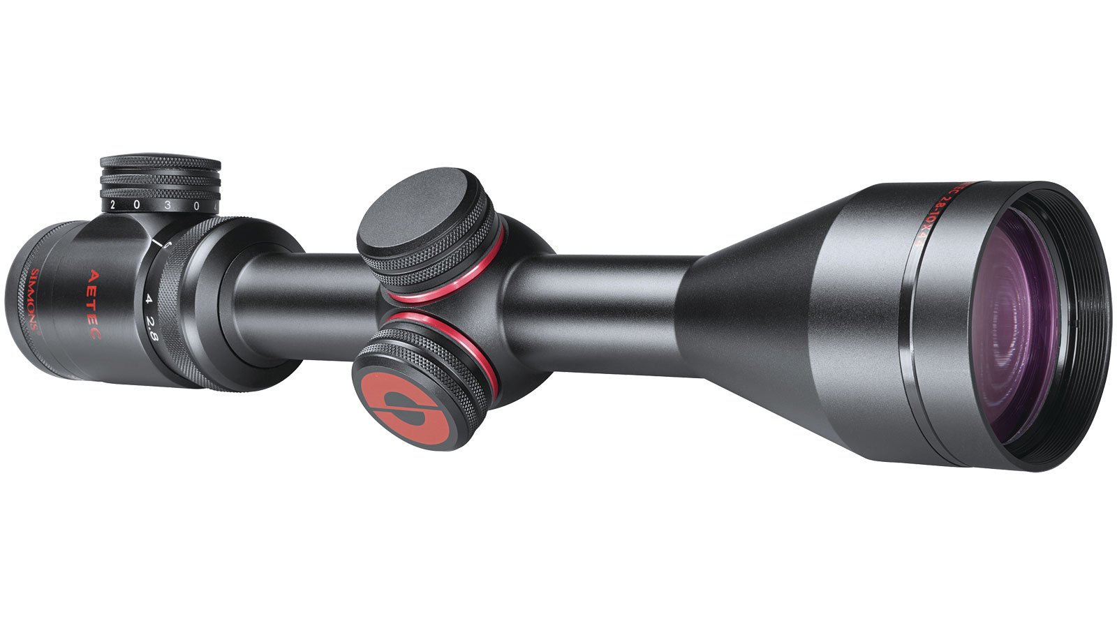 Simmons 2.8-10x44 Aetec Black Fmc Wp Capped Illuminated Reticle