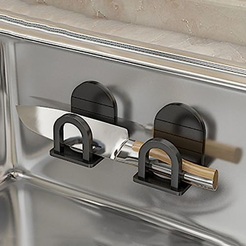 Sponge Holder for Kitchen Sink, Strong Adhesive Aluminium Kitchen Sink Sponge Holder Waterproof Rustproof Sink Sponge Drain Drying Rack(Black&Gold)