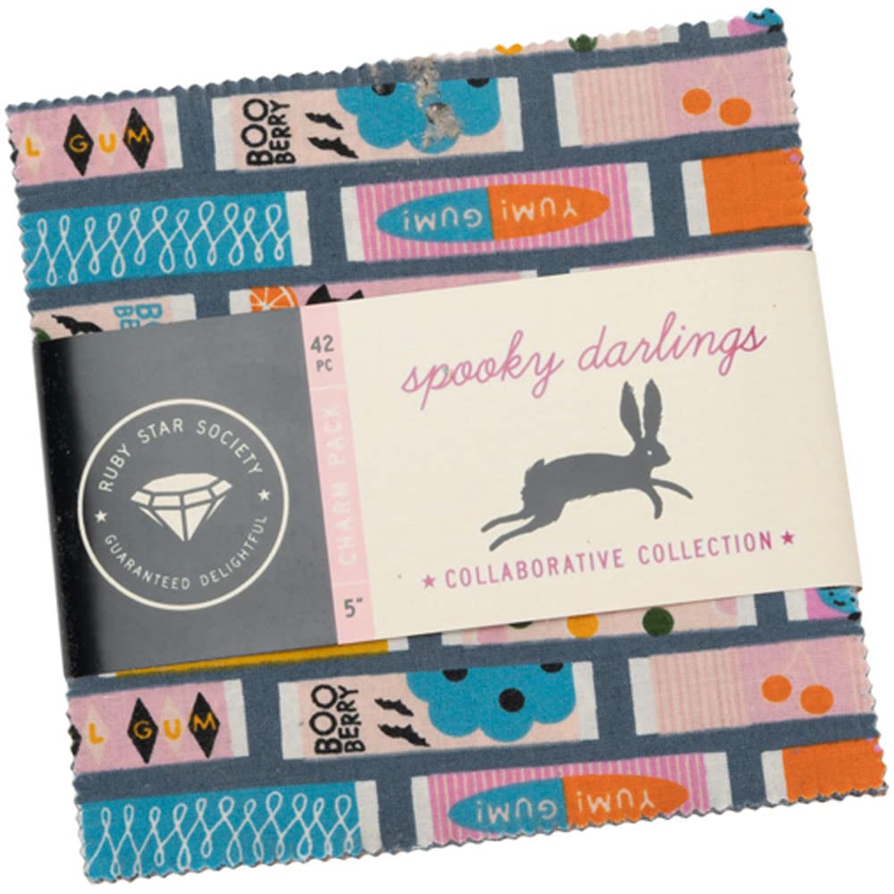Spooky Darlings Charm Pack 42 5-inch Squares Ruby Star Society RS5070PP, 5 Inches