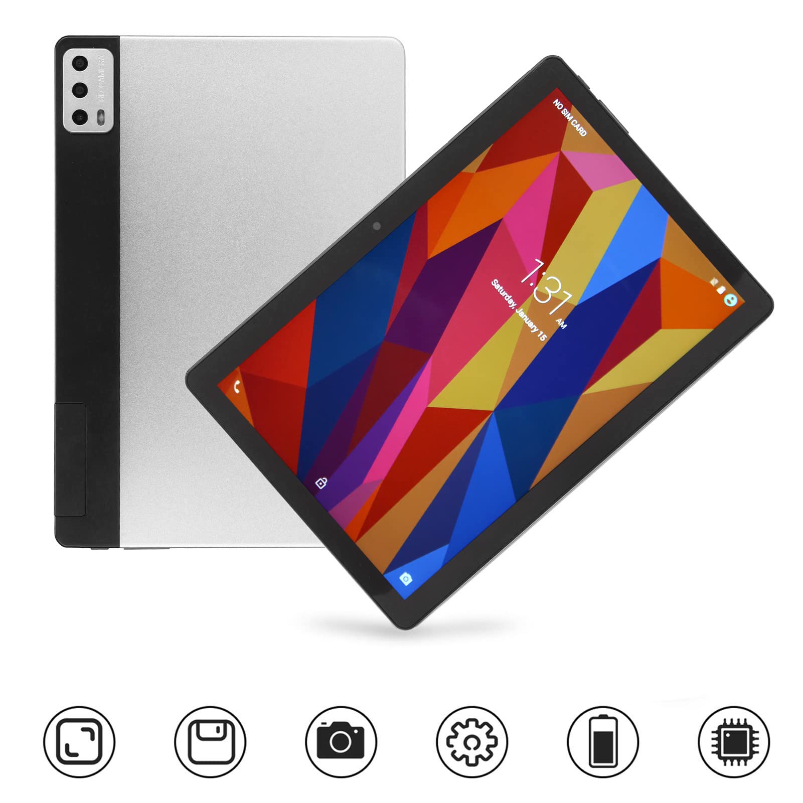 Zunate 256GB 10.1in Tablet for Android11, 10 Inch 1920x1200 FHD, 8GB RAM Octa Cores, 5800mAh Fast Charge, 13MP Dual Camera, 2.4G/5G WiFi, Slim Computer Tablets (US Plug)