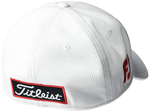 Titleist Men's Fitted Cap, White/Red, SM